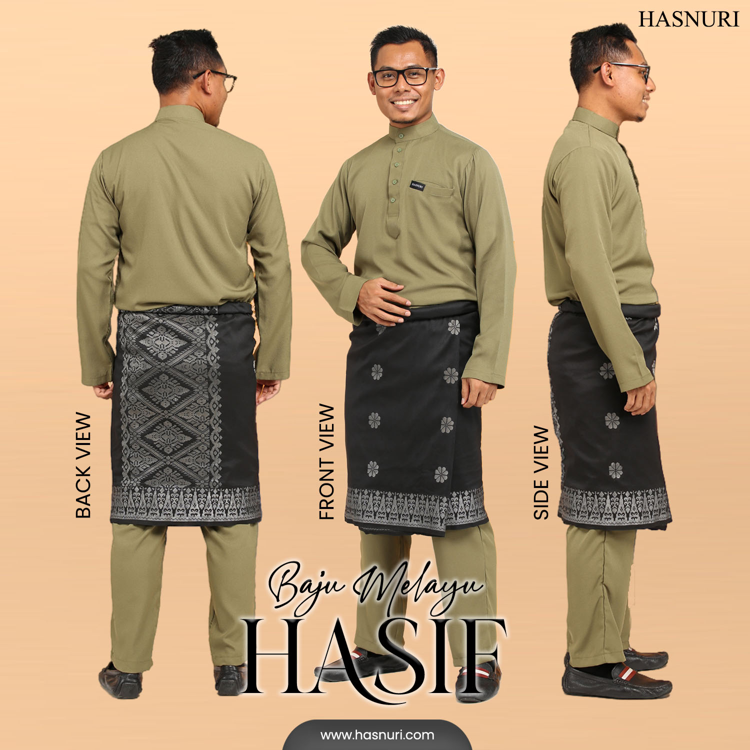 Baju Melayu Hasif - Olive Green | Baju Kurung | Modest Fashion Online ...