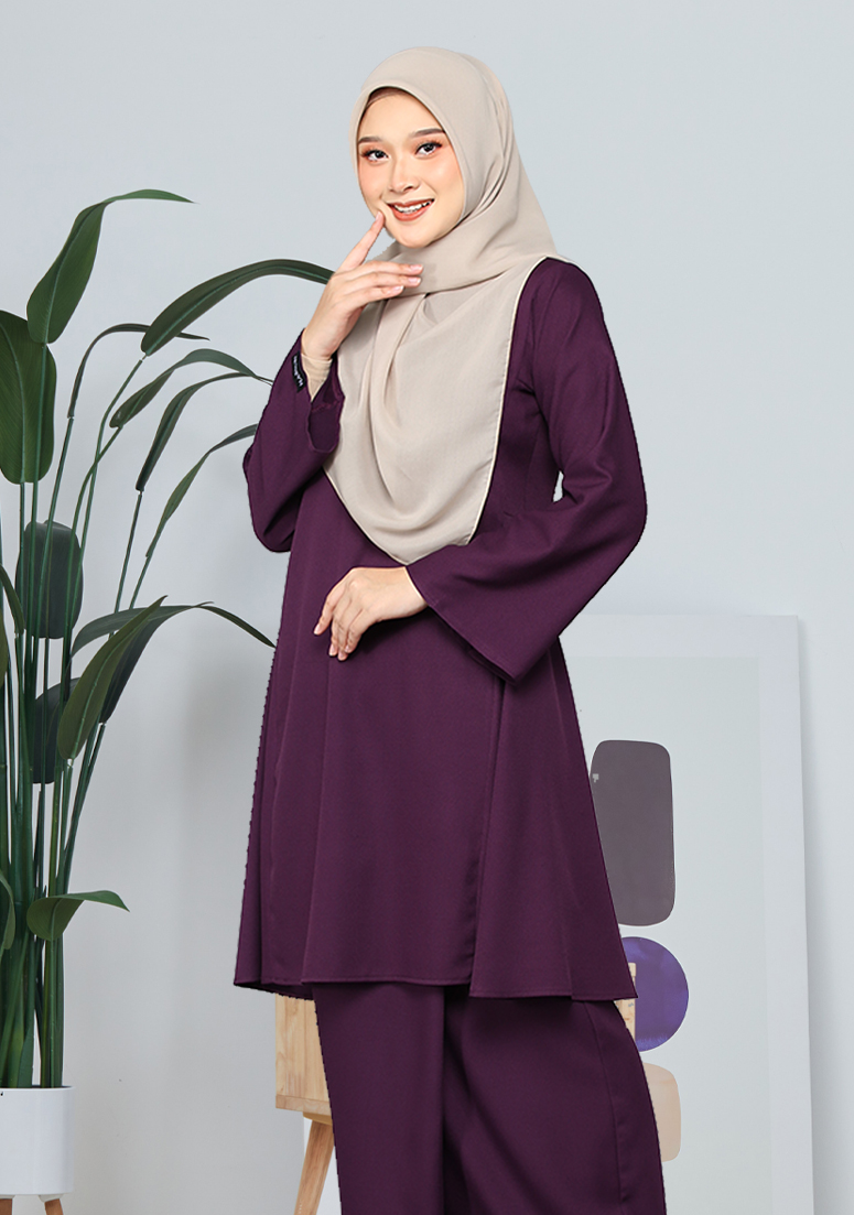 Kurung Zaleha - Dark Purple | Baju Kurung | Modest Fashion Online ...