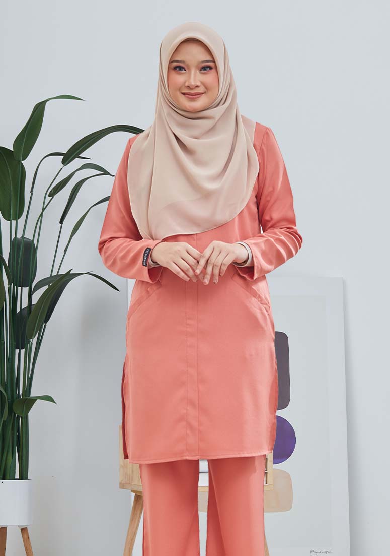 Suit Carla - Peach | Baju Kurung | Modest Fashion Online Shopping ...