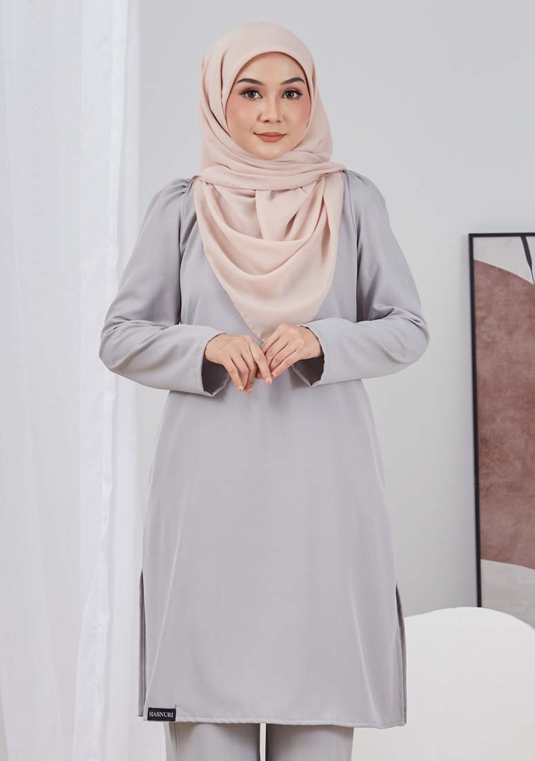 Suit Syasya - Light Grey | Baju Kurung | Modest Fashion Online Shopping ...