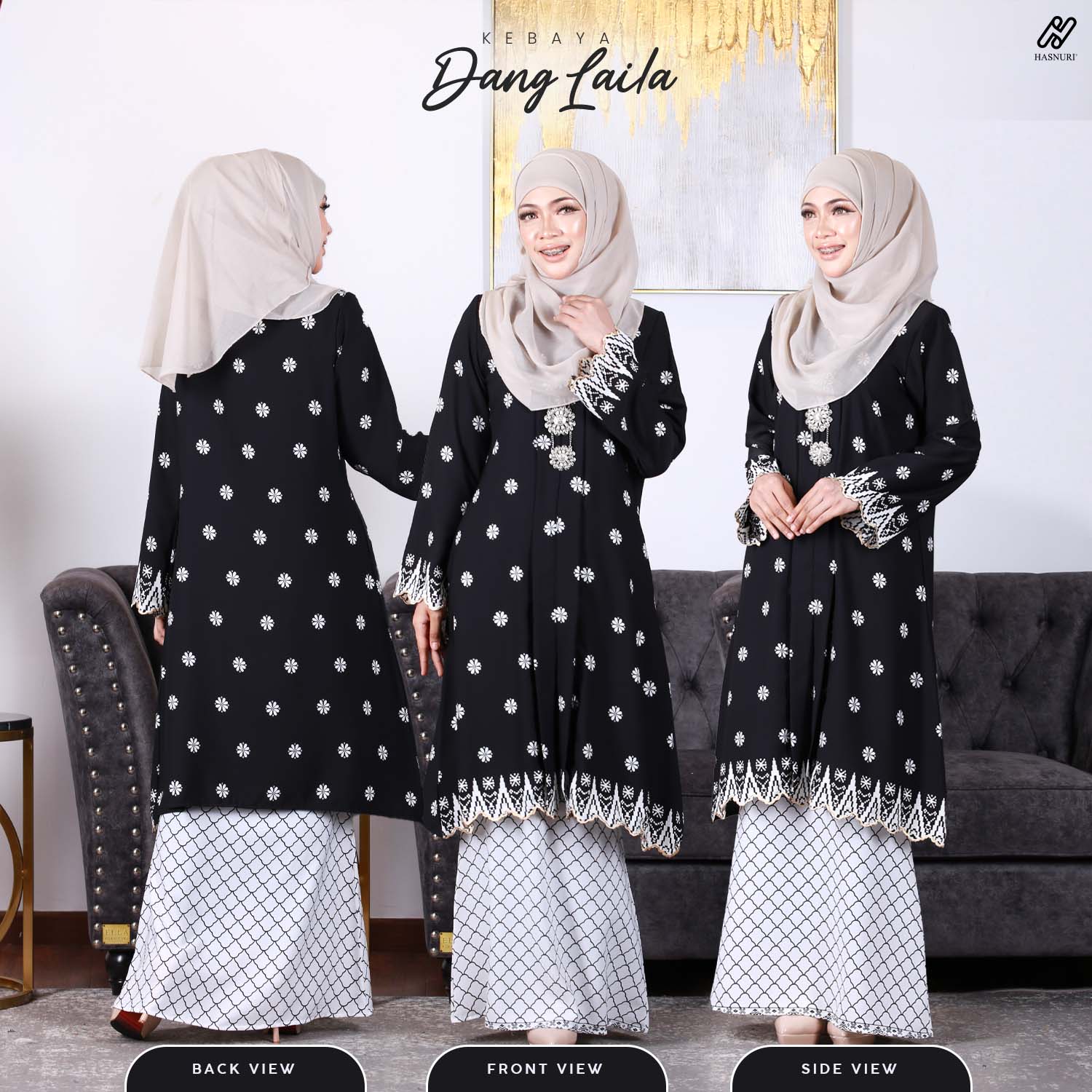 Kebaya Dang Laila - Stone Grey | Baju Kurung | Modest Fashion Online ...