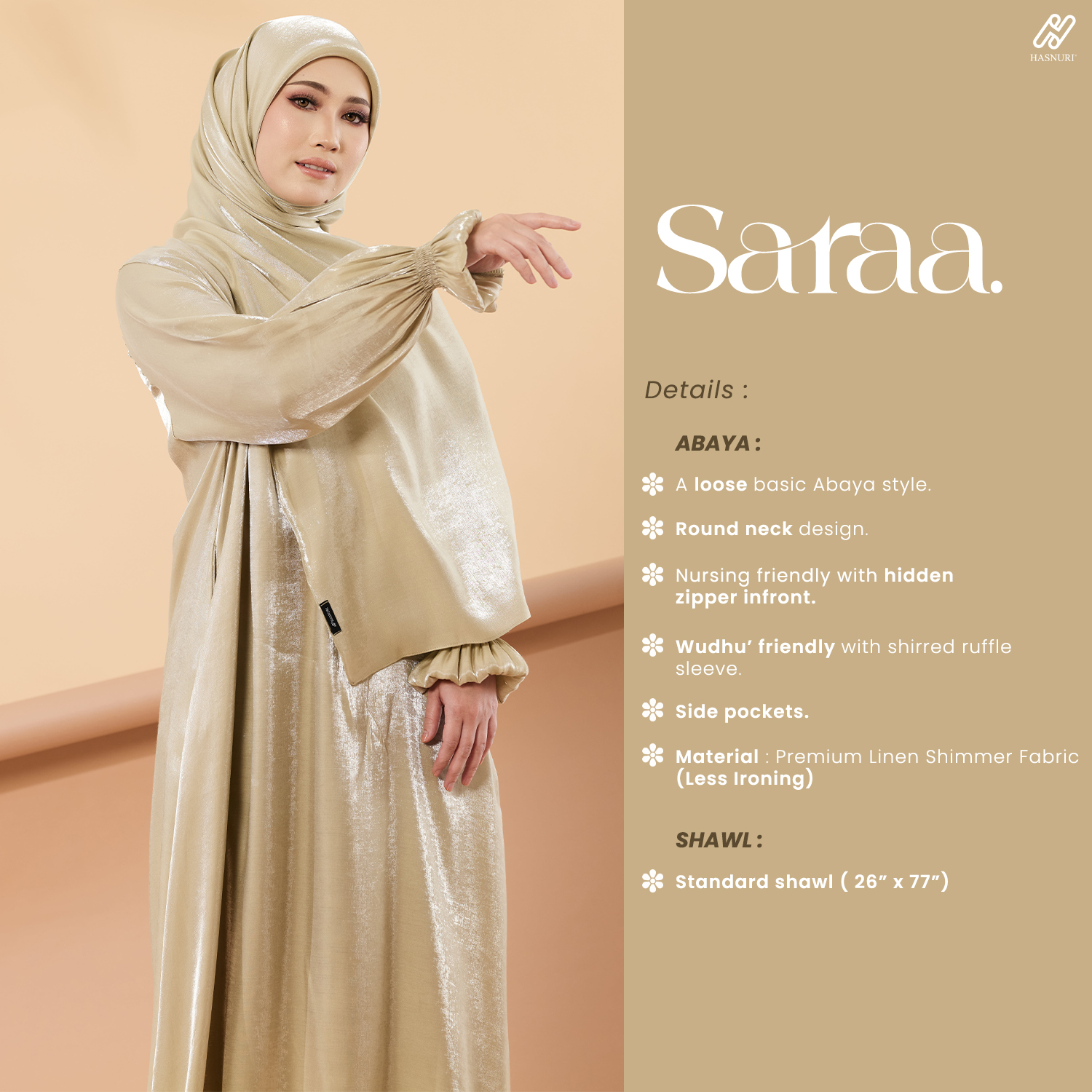 Abaya Saraa - Galaxy Black | Baju Kurung | Modest Fashion Online ...