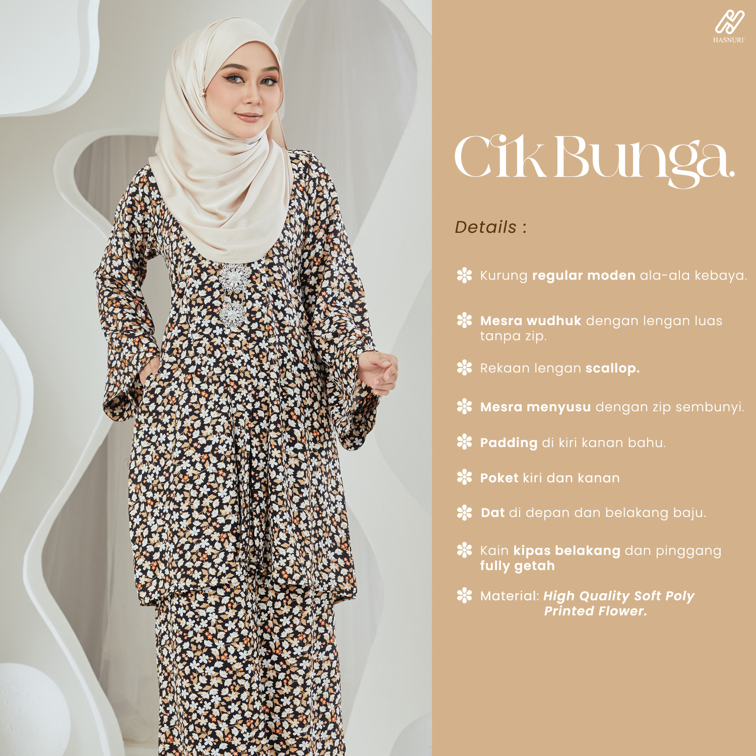 Kebaya Cik Bunga - Yellow | Baju Kurung | Modest Fashion Online ...