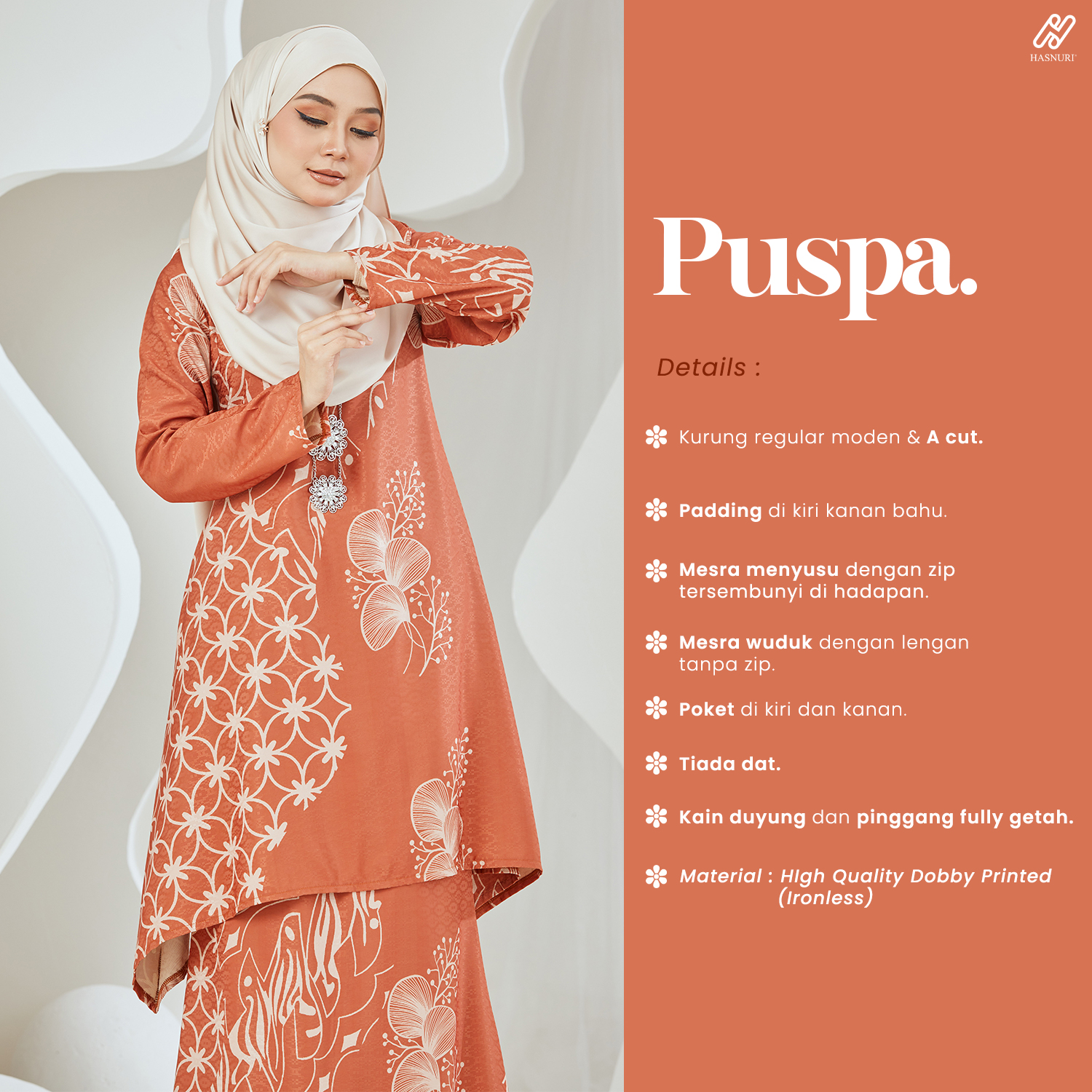 Kurung Puspa - Light Coco | Baju Kurung | Modest Fashion Online ...