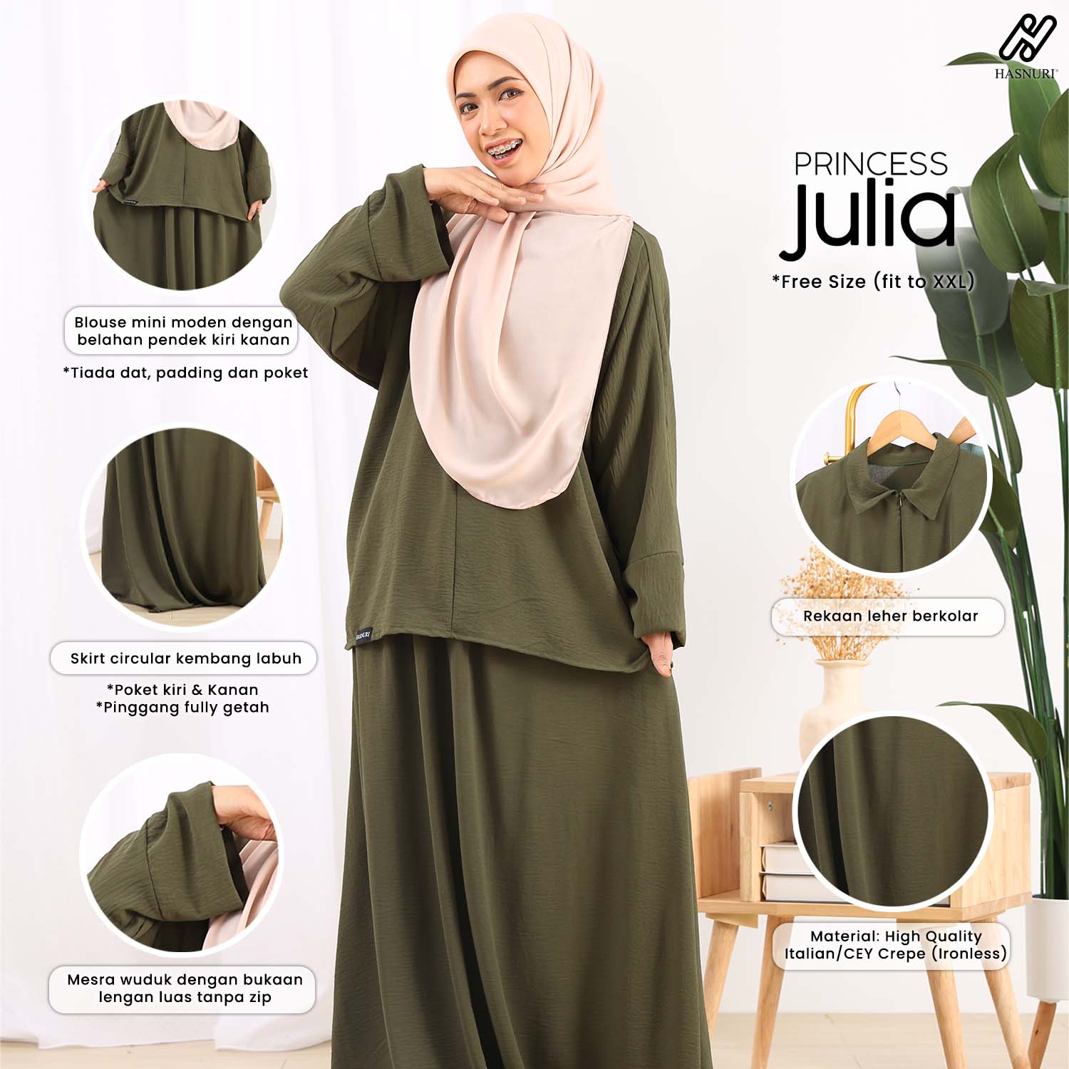 Princess Julia - Gold | Baju Kurung | Modest Fashion Online Shopping - Hasnuri.com