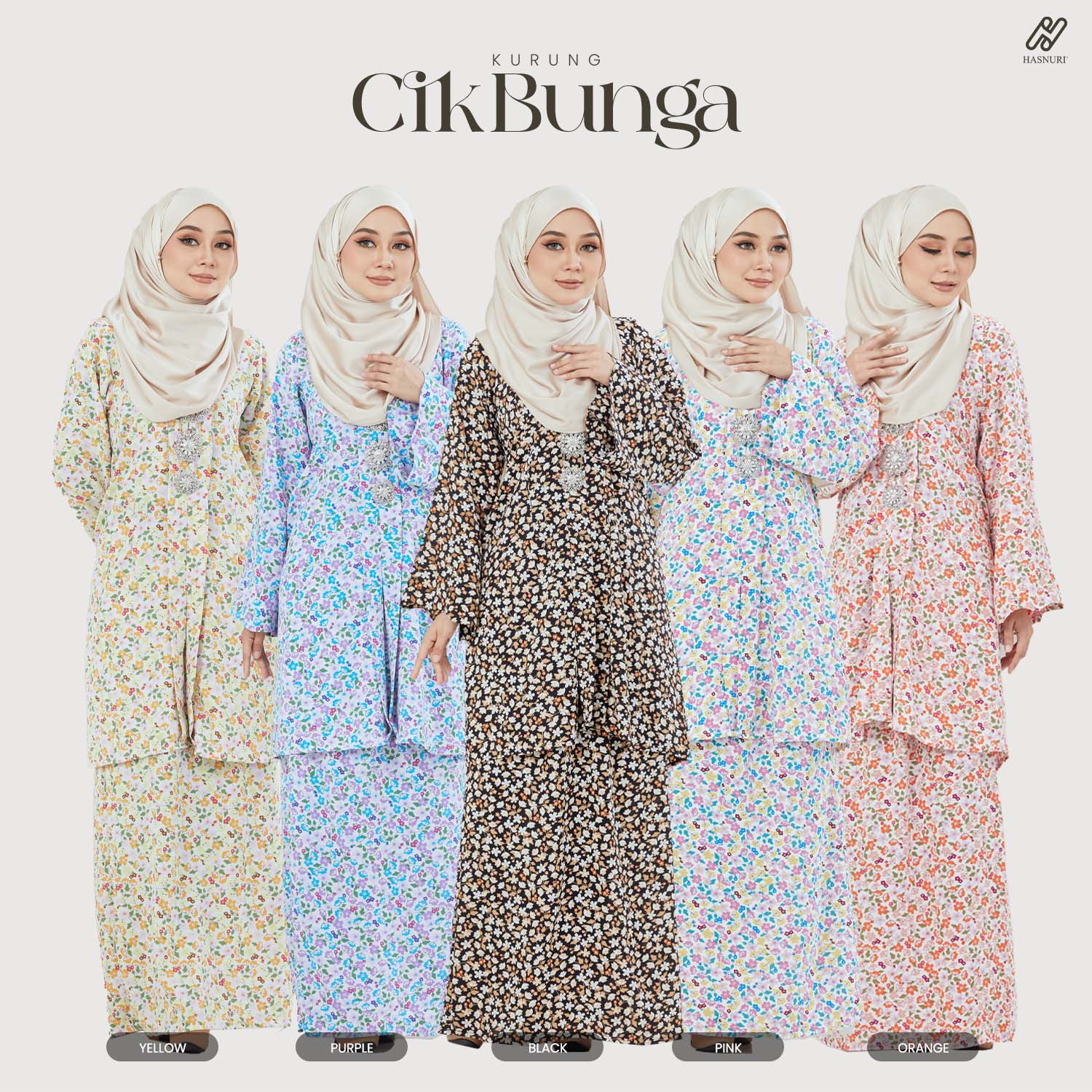 Kebaya Cik Bunga - Yellow | Baju Kurung | Modest Fashion Online ...