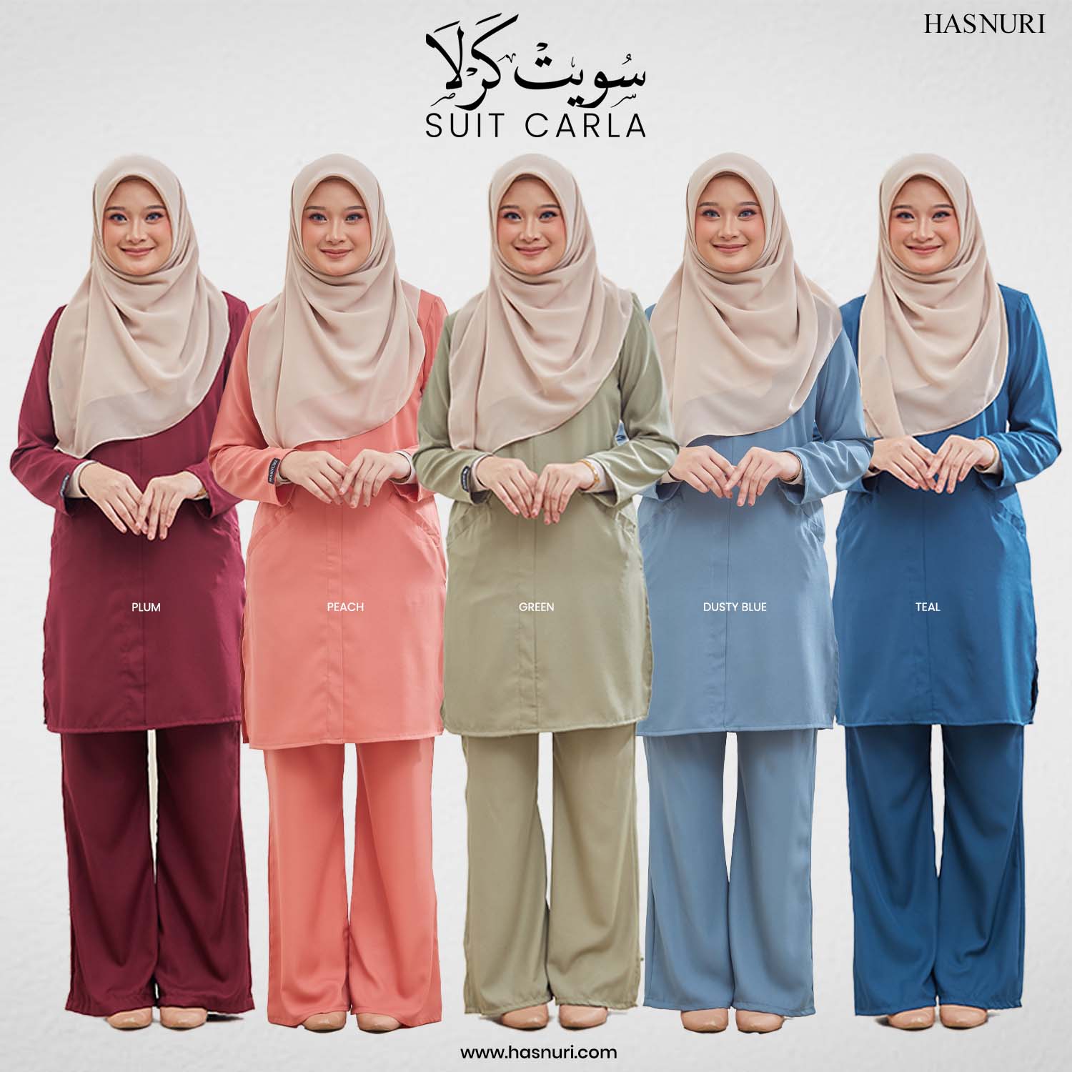 Suit Carla - Peach | Baju Kurung | Modest Fashion Online Shopping ...