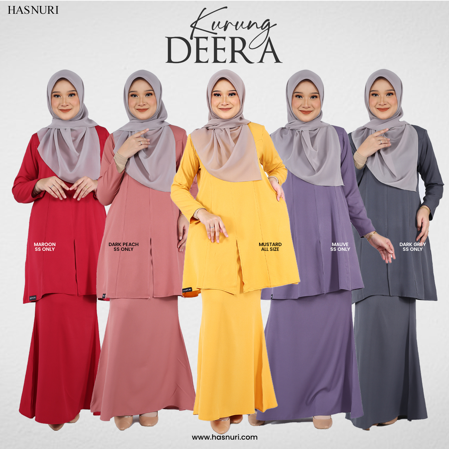Kurung Deera - Maroon | Baju Kurung | Modest Fashion Online Shopping ...