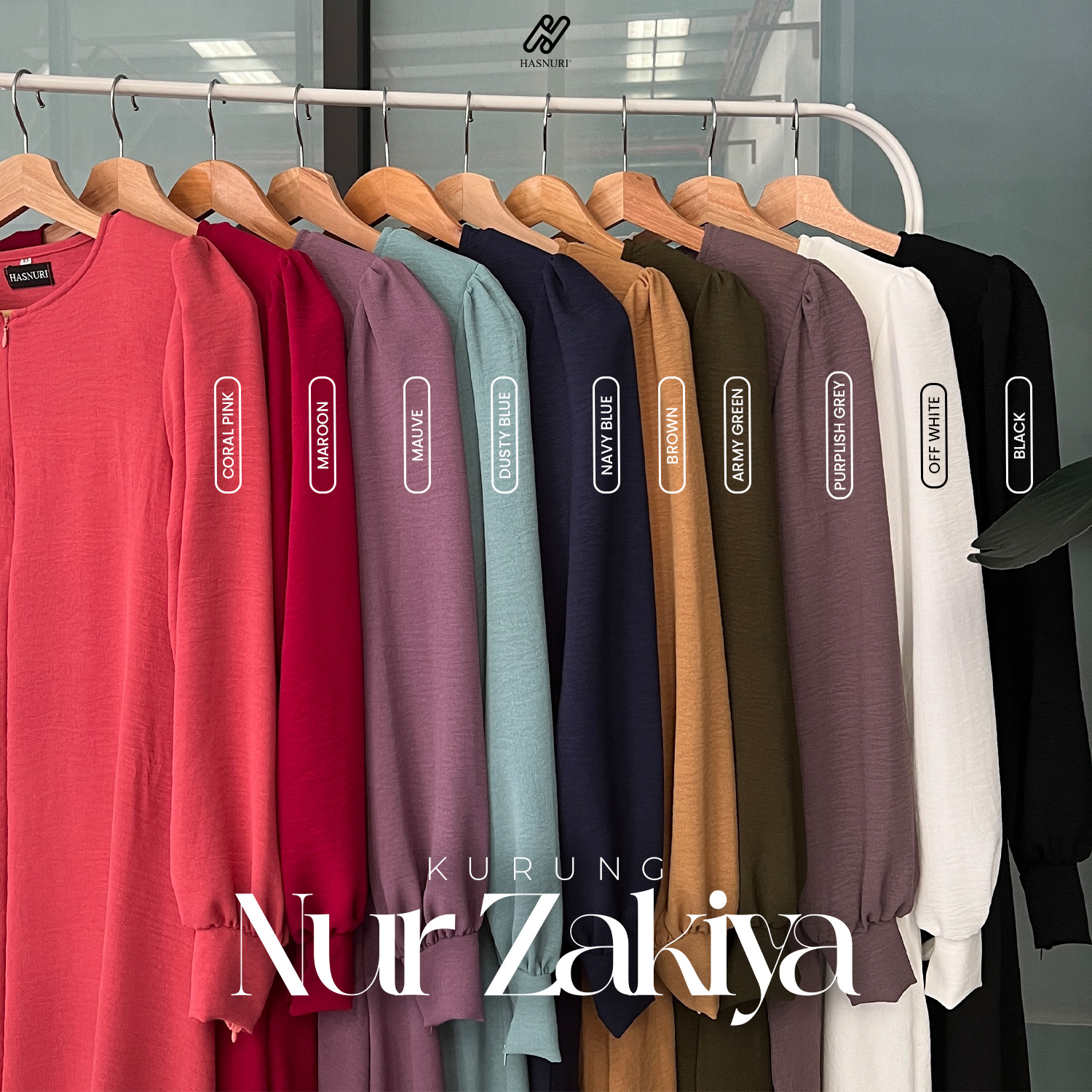 Kurung Nur Zakiya - Brown | Baju Kurung | Modest Fashion Online Shopping - Hasnuri.com