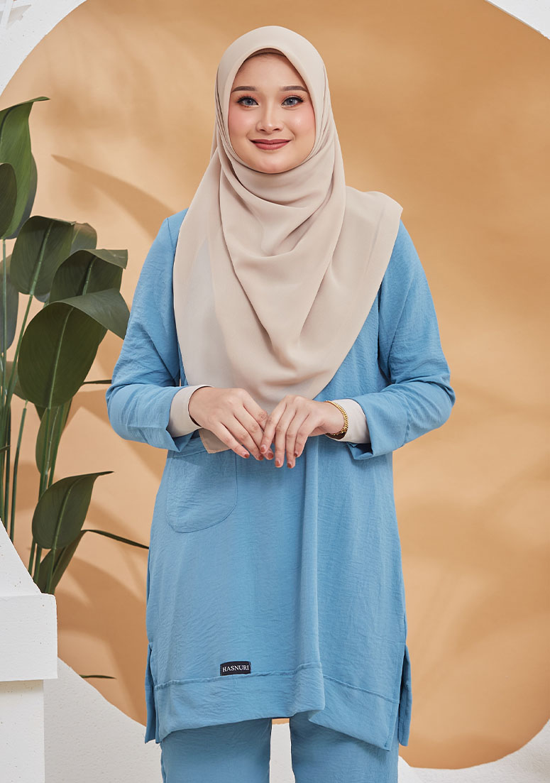 Suit Nur Zeeya - Ocean Blue | Baju Kurung | Modest Fashion Online ...