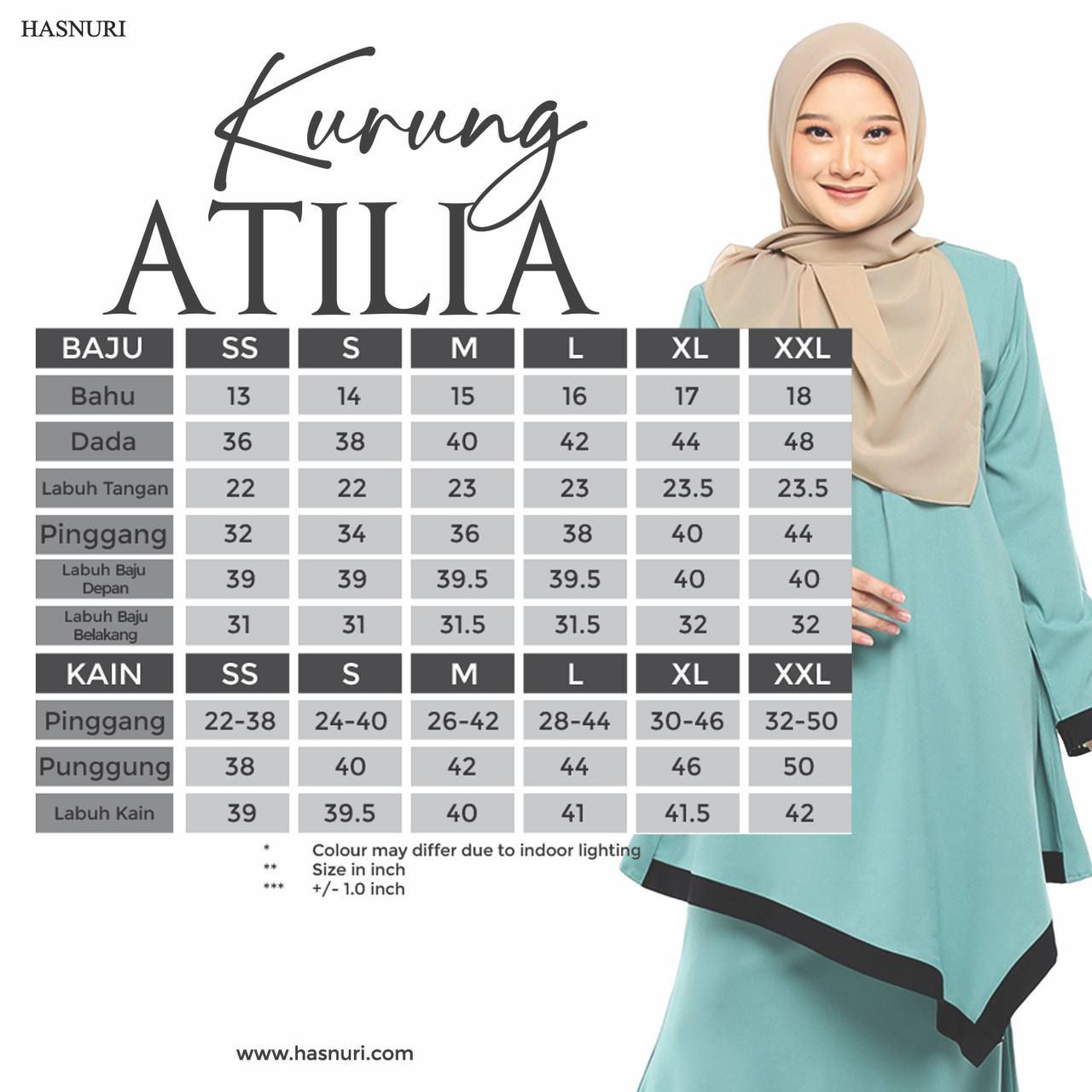 Kurung Atilia - Teal | Baju Kurung | Modest Fashion Online Shopping ...
