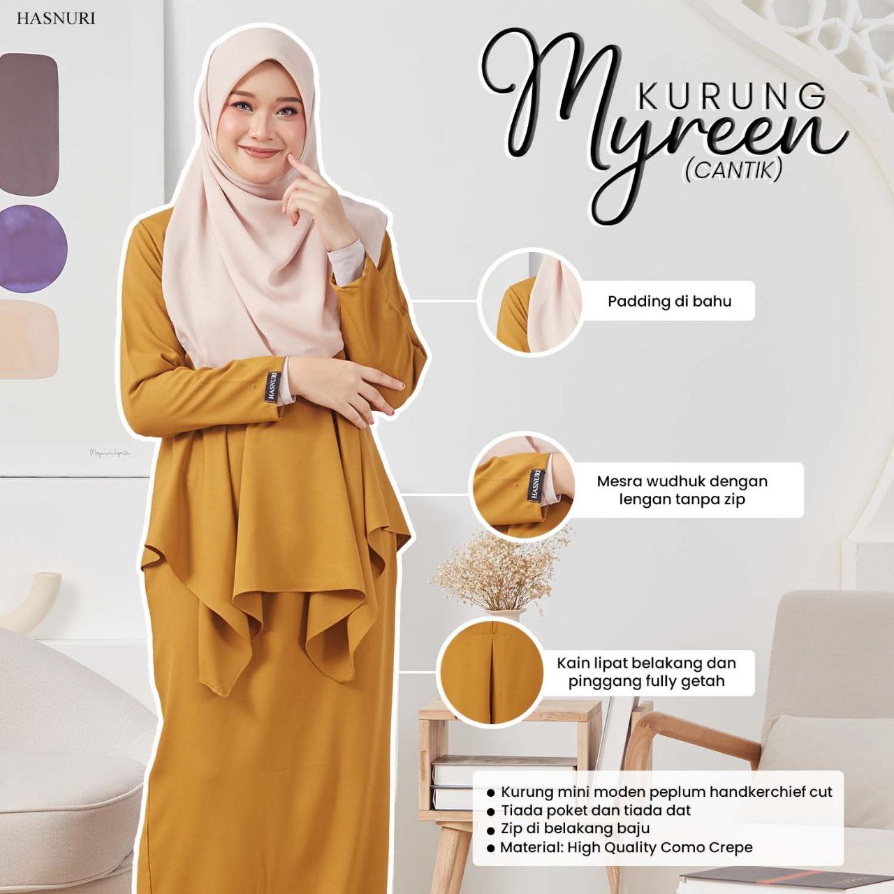 Kurung Myreen - Mint Green | Baju Kurung | Modest Fashion Online ...