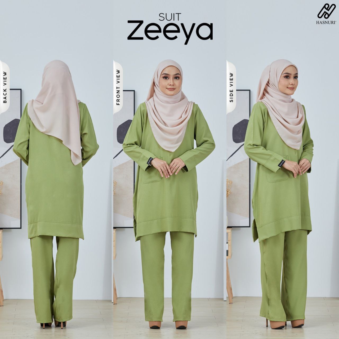 Suit Zeeya - Cream | Baju Kurung | Modest Fashion Online Shopping ...